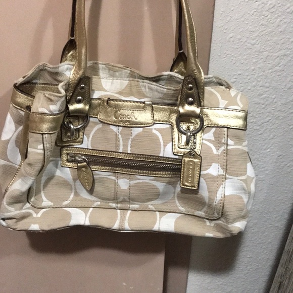 Coach | Bags | Small Gold Coach Monogram Bag | Poshmark